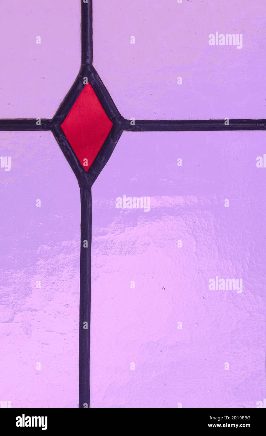 This piece of stained glass window shows pebble surface & black lead ...