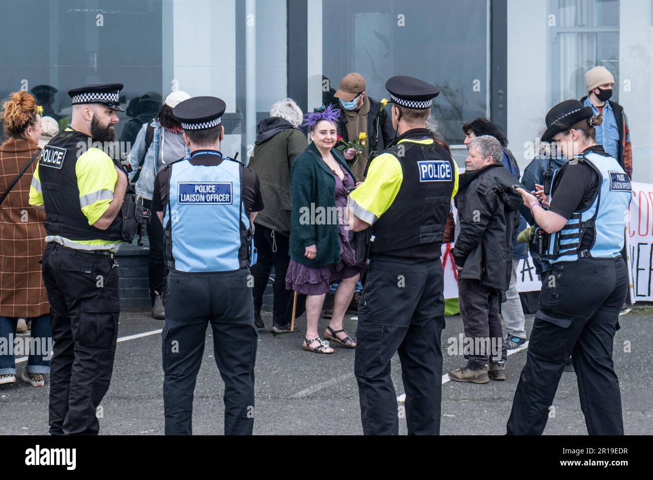 Devon and Cornwall Police Officers policing a demonstration in support ...