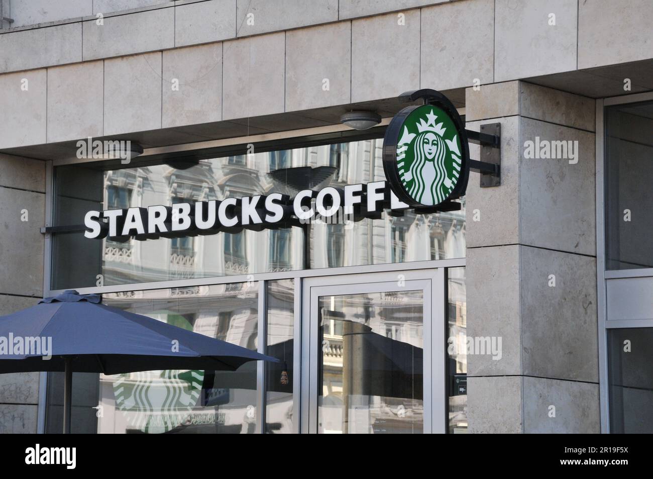Copenhagen /Denmark/12 May 2023/ Seattle starbucks coffee cafe in ...