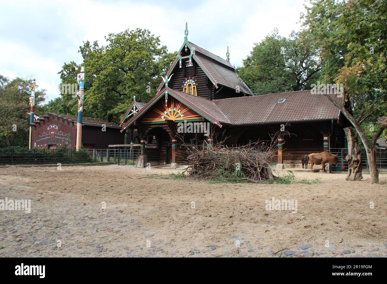 stable in a zoo in berlin (germany Stock Photo - Alamy