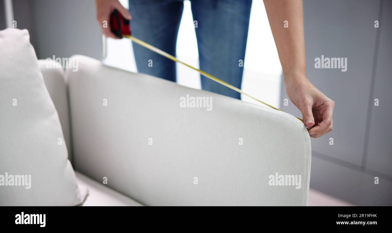 Home Improvement Sofa Size Measure Ruler Tool Stock Photo - Alamy