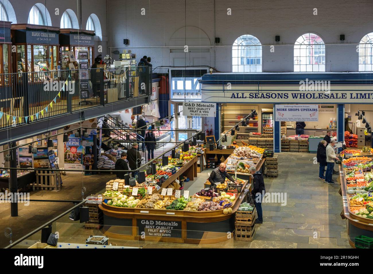 Inside the Market Hall, Scarborough, North Yorkshire Stock Photo - Alamy