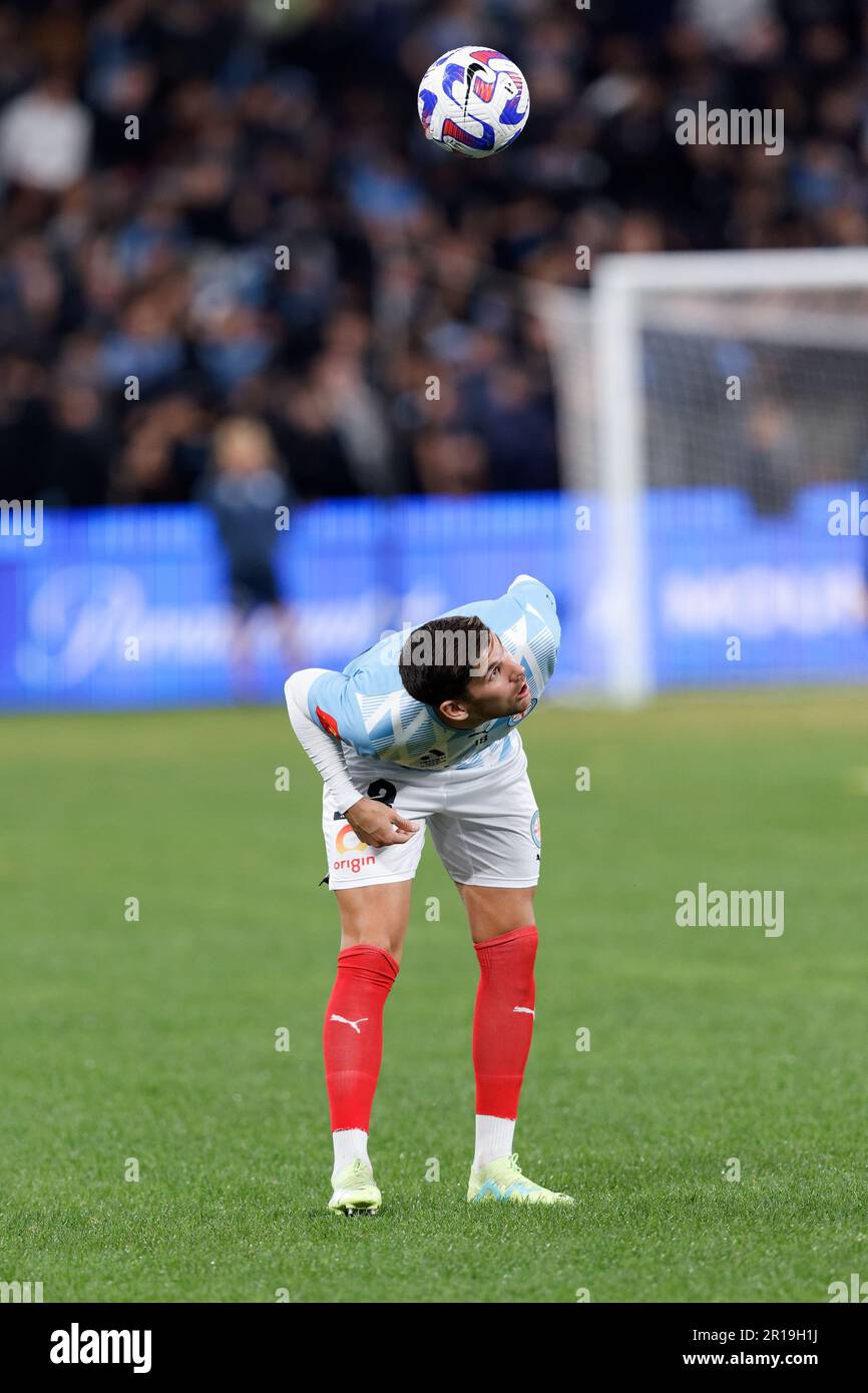 Sydney, Australia. 12th May, 2023. Jordon Hall of Melbourne City warms ...