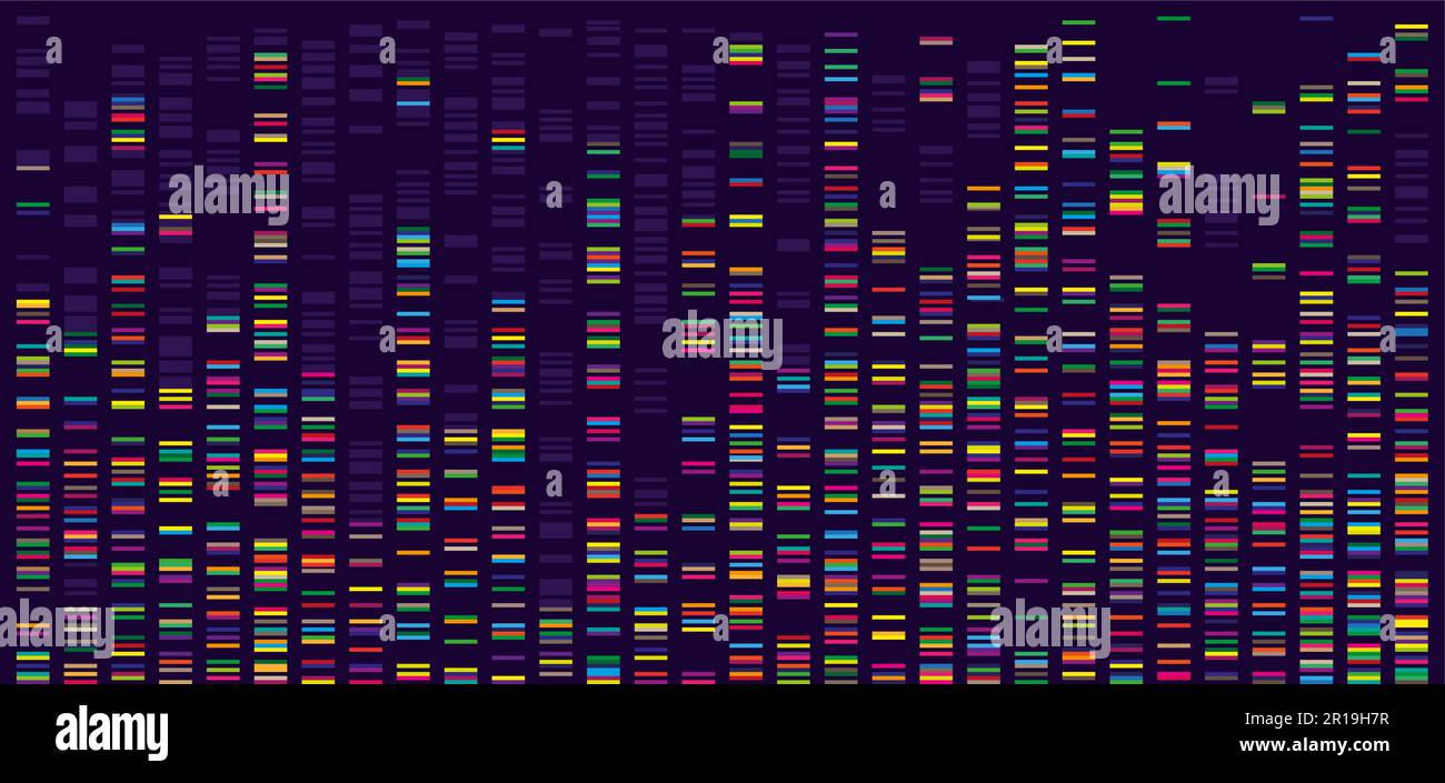 Genome map. DNA test and barcoding visualisation, abstract big genomic ...