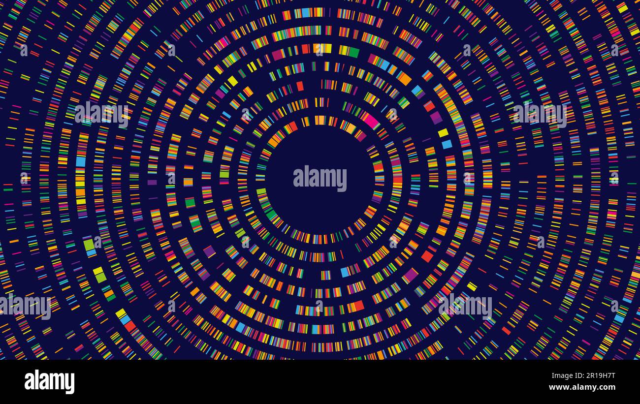 Dna test infographic. Genome sequence map, radial two-dimensional ...