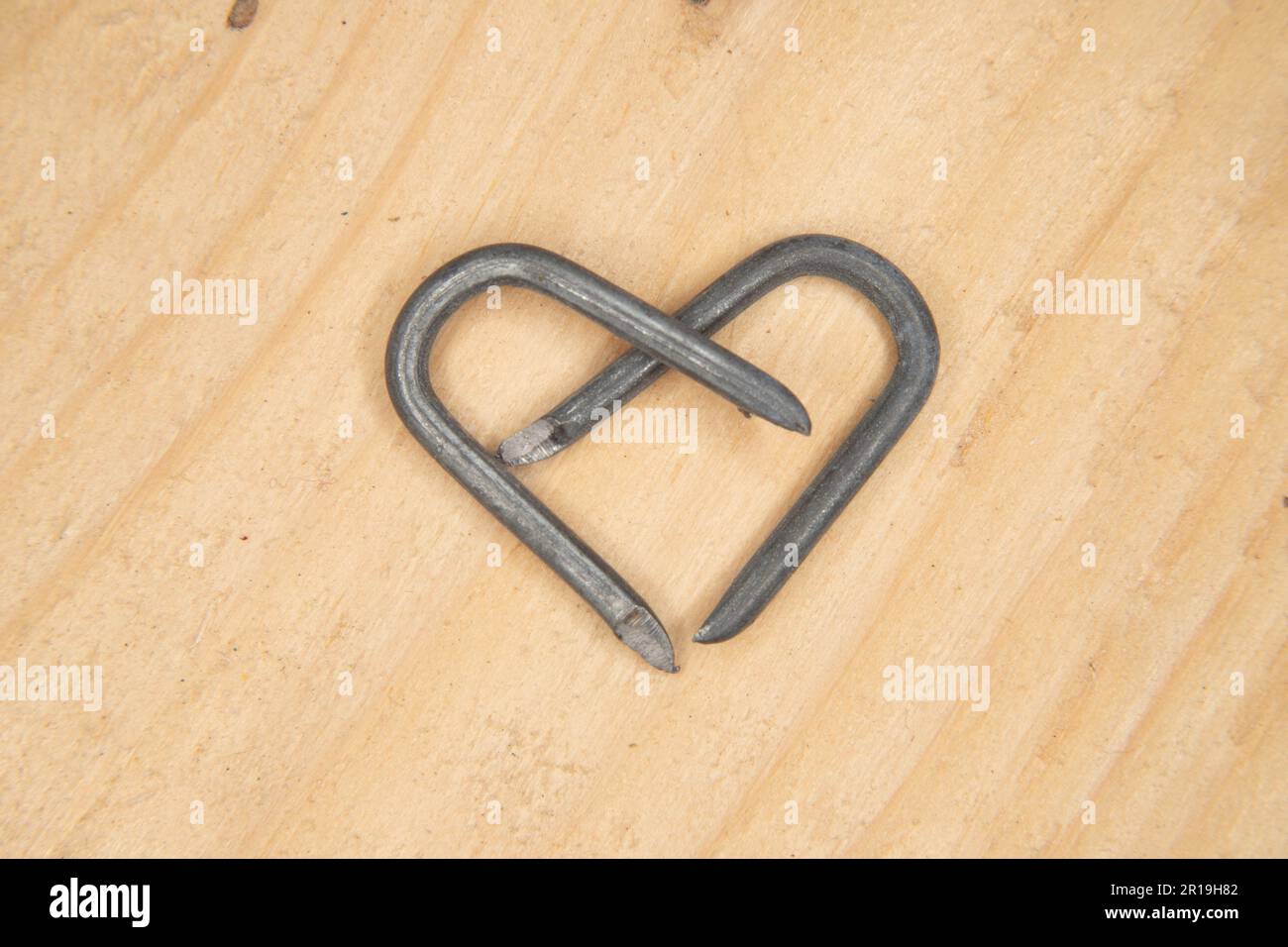 heart of heavy barbed wire staples for construction and carpentry Stock ...