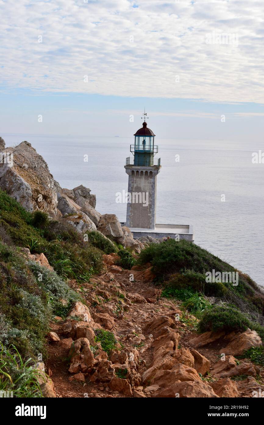 View of the Tainaro lighthouse, the second southernmost point in ...