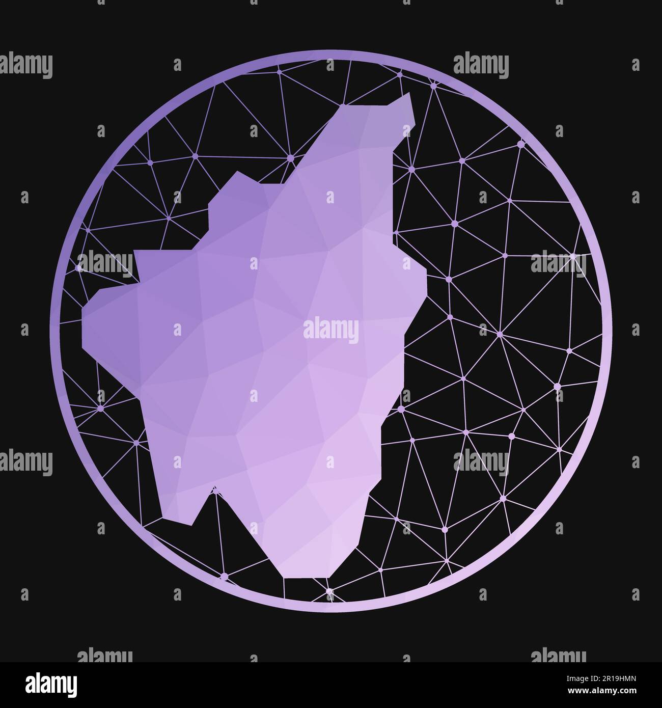 Lobos Island icon. Vector polygonal map. Lobos icon in geometric style ...