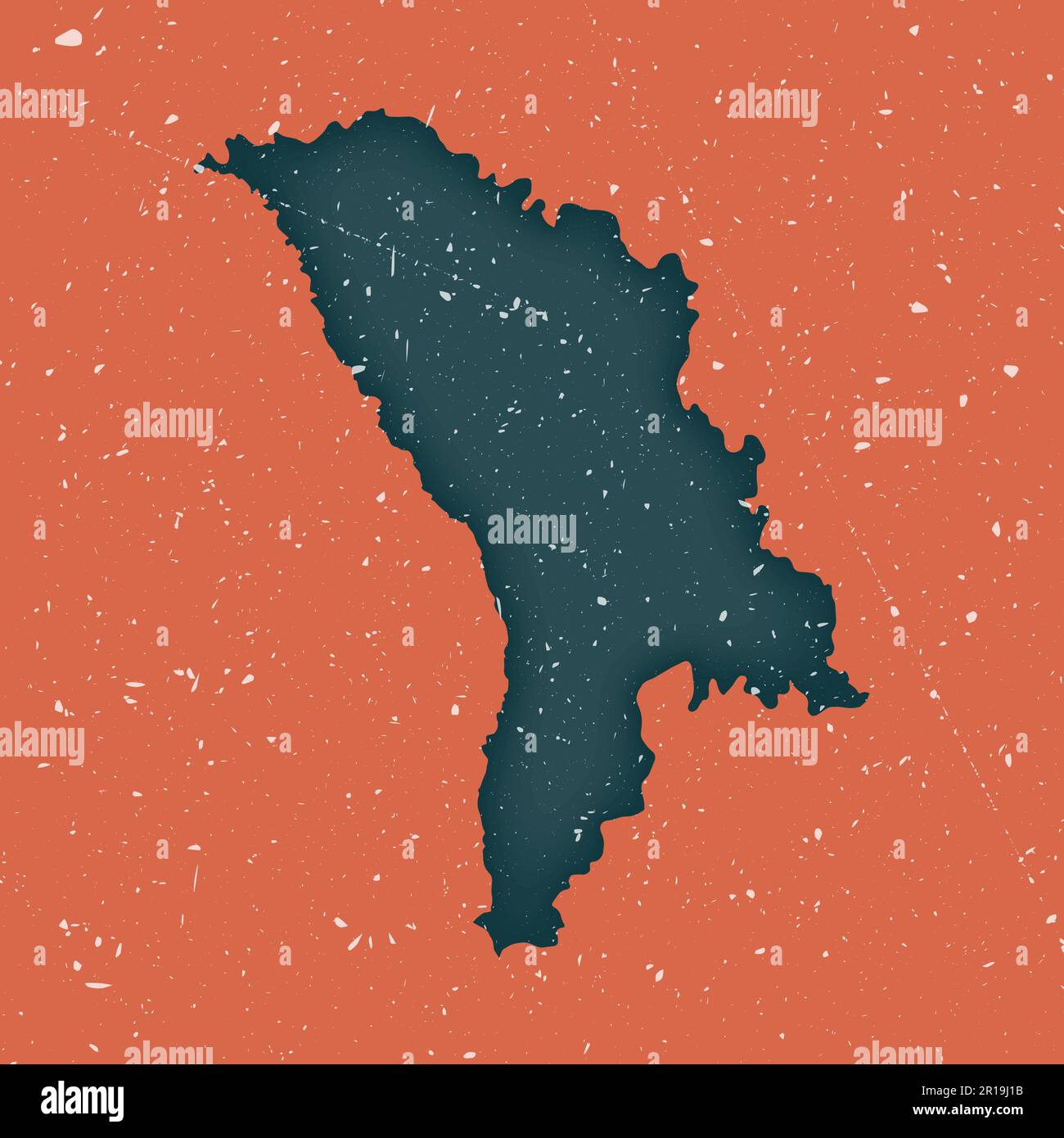 Moldova vintage map. Grunge map of the country with distressed texture ...