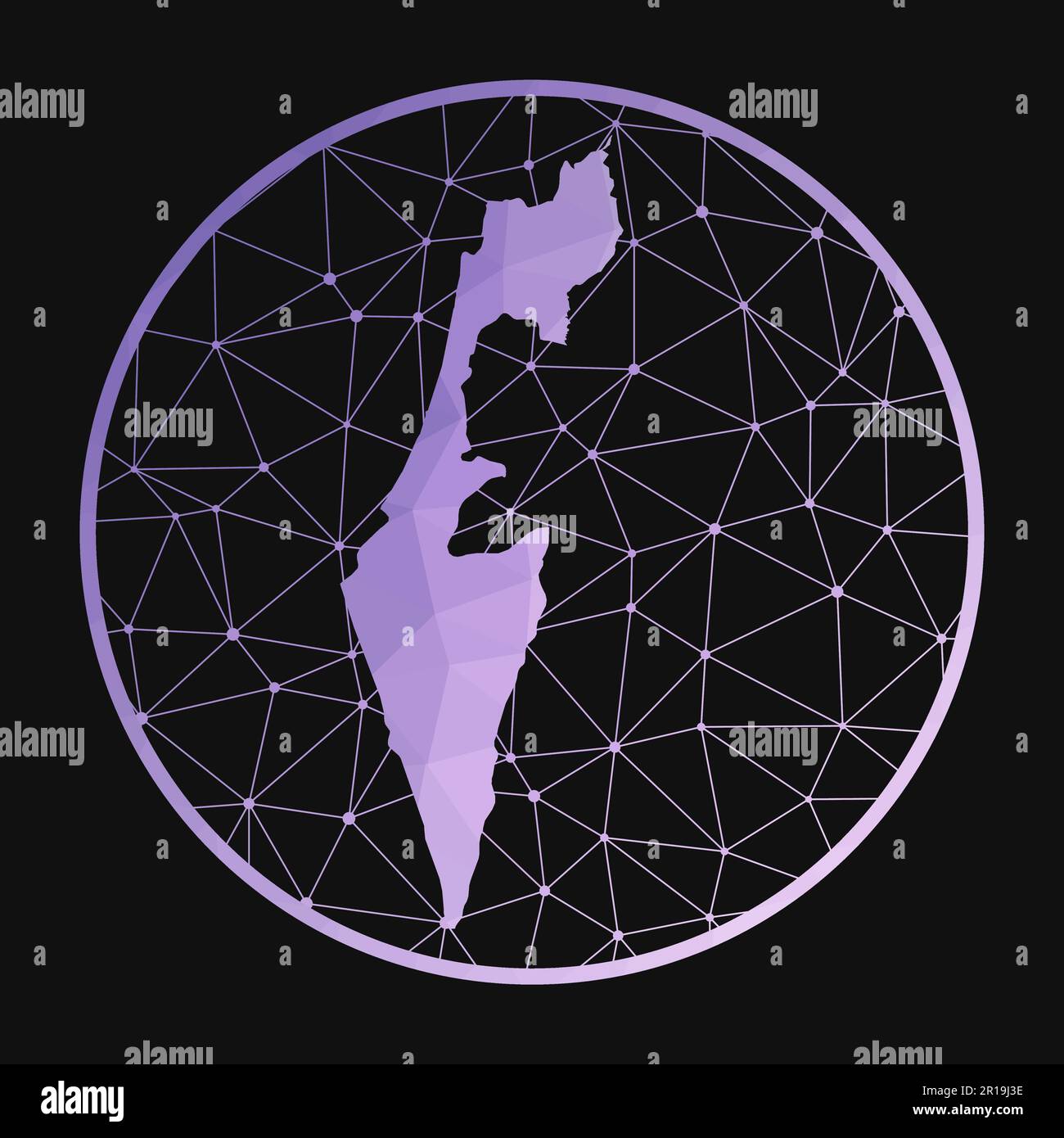 Israel icon. Vector polygonal map of the country. Israel icon in ...