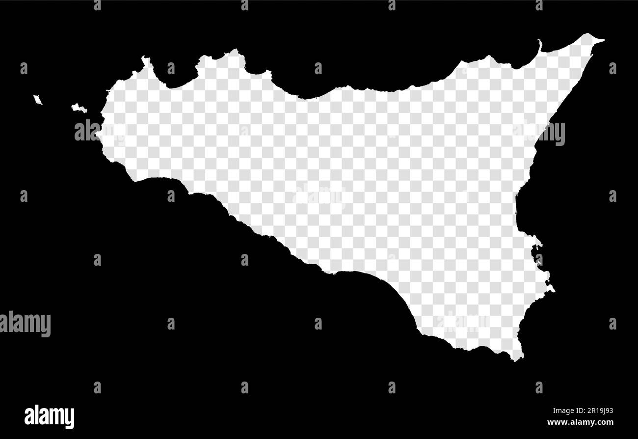 Stencil map of Sicily. Simple and minimal transparent map of Sicily ...