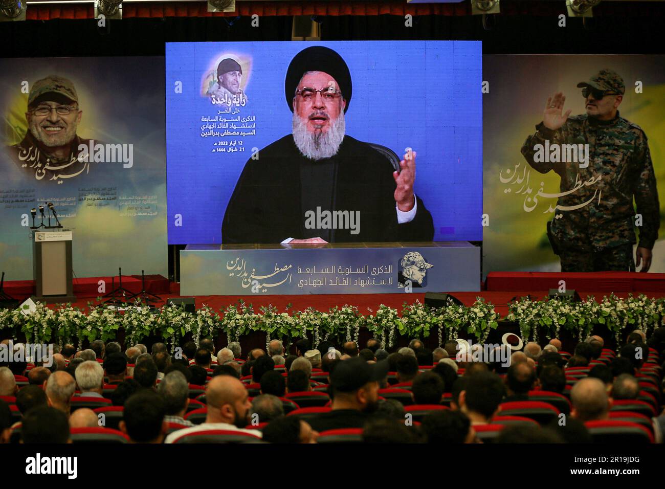 Beirut, Lebanon. 12th May, 2023. Pro-Iranian Hezbollah leader Hassan ...