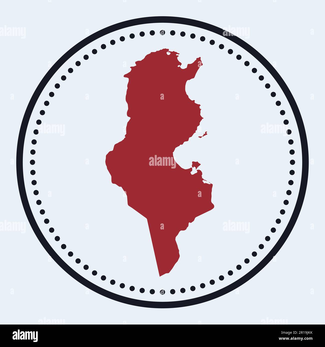 Tunisia round stamp. Round logo with country map and title. Stylish ...