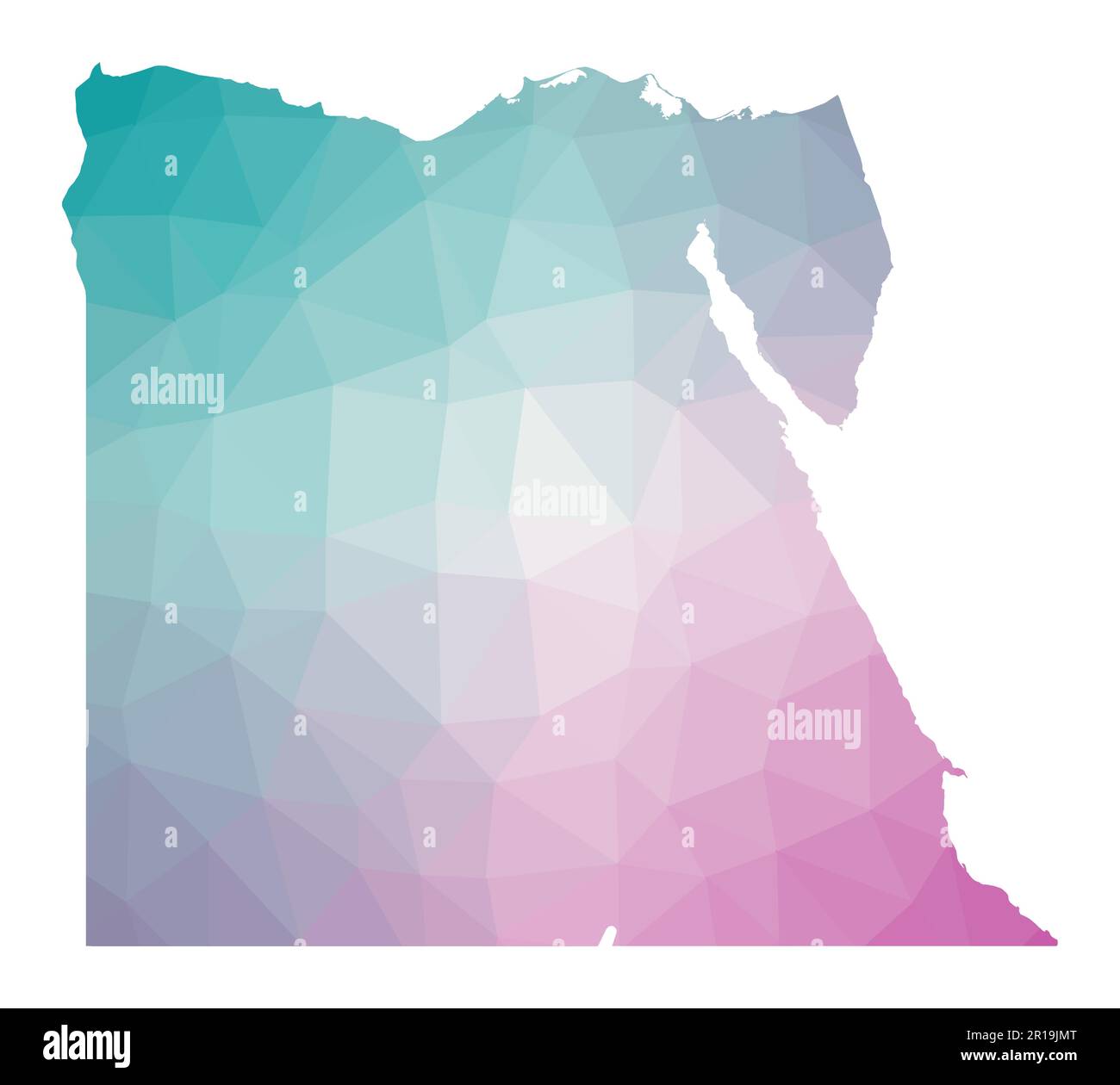 Polygonal map of Egypt. Geometric illustration of the country in ...