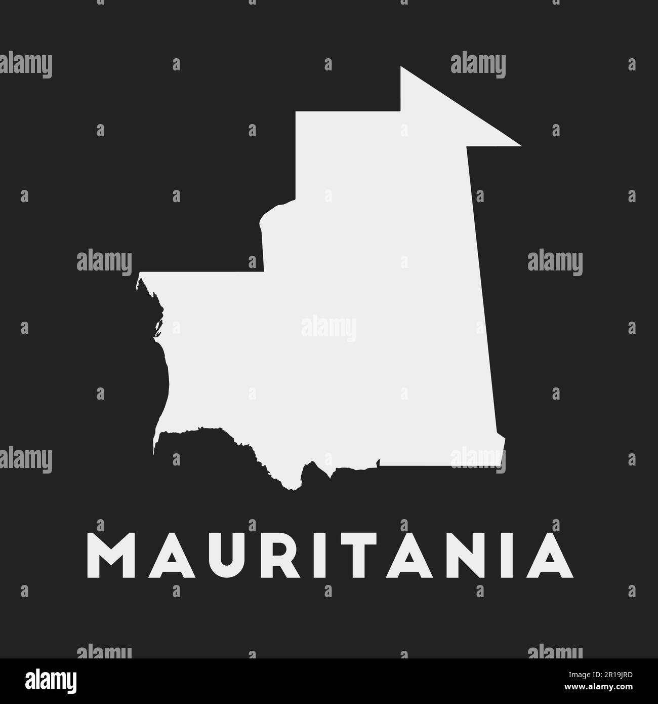 Mauritania Icon Country Map On Dark Background Stylish Mauritania Map