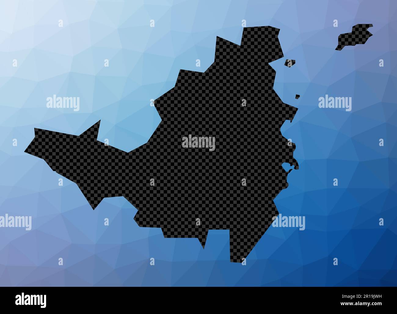Saint Martin geometric map. Stencil shape of Saint Martin in low poly ...