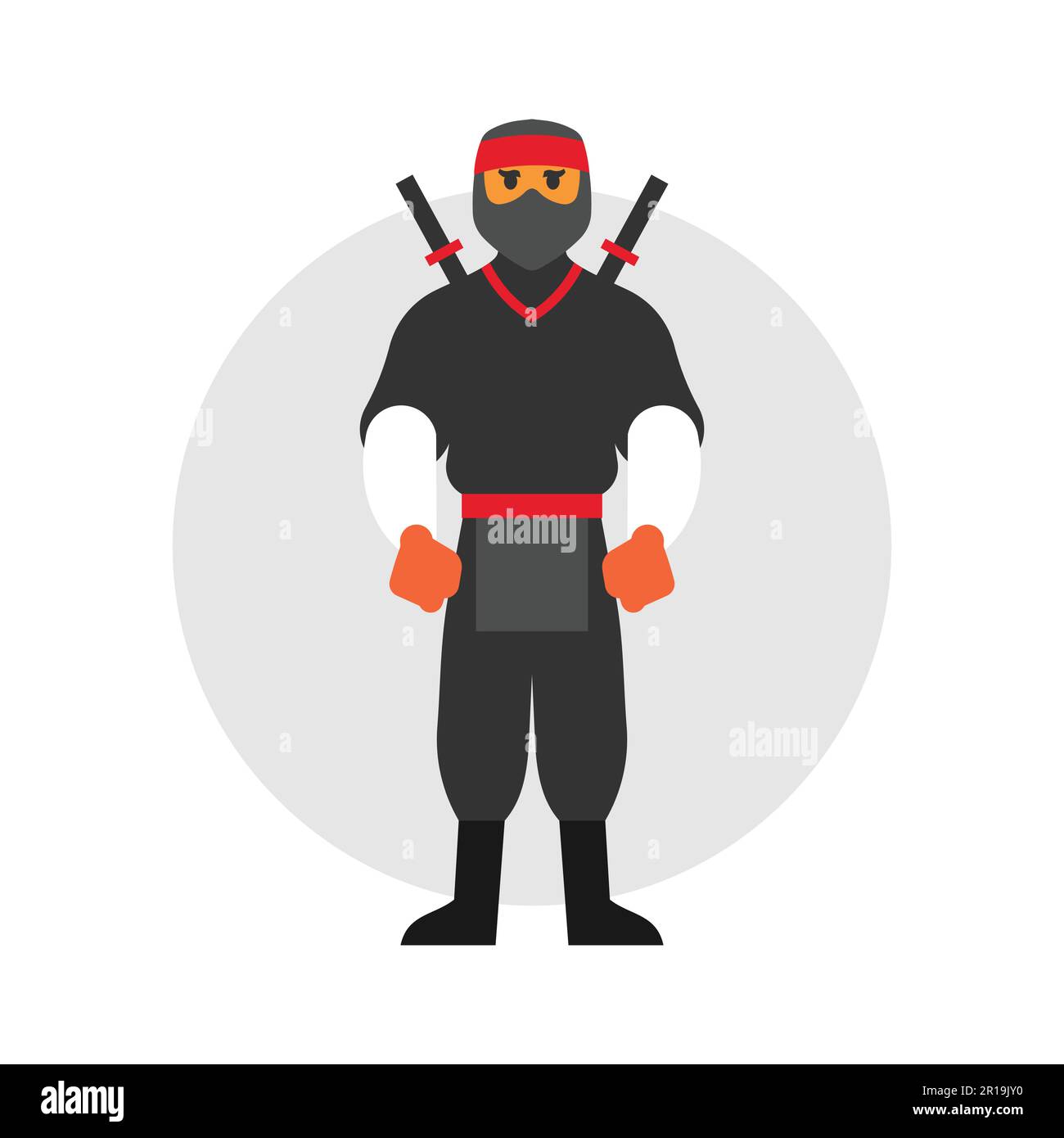 Ninja warrior flat icon. Vector illustration of ninja warrior in flat ...