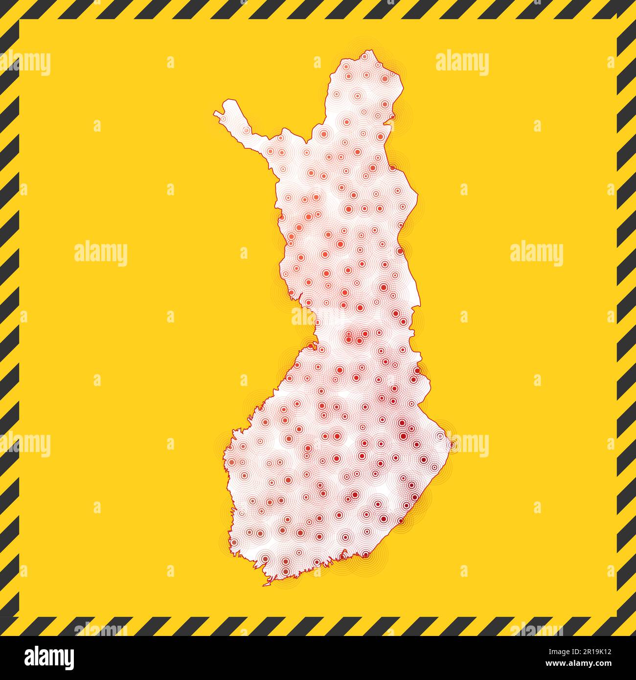 Finland closed - virus danger sign. Lockdown country icon. Black ...