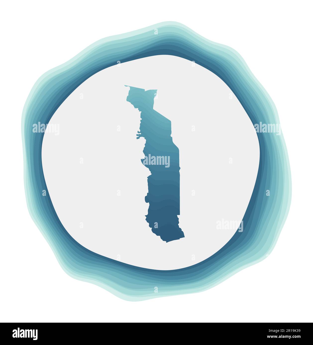 Togo logo. Badge of the country. Layered circular sign around Togo ...