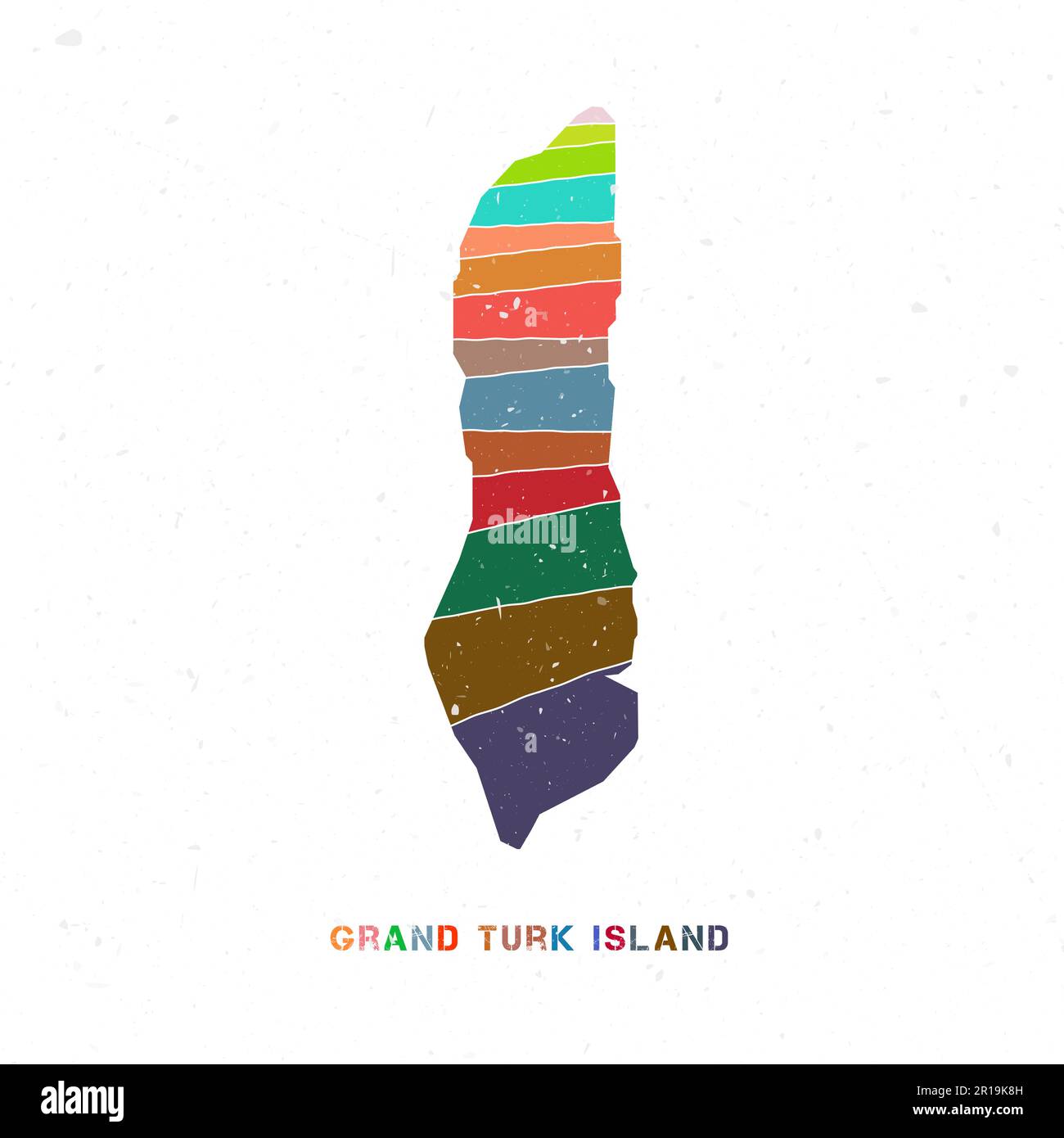 Grand Turk Island map design. Shape of the island with beautiful ...