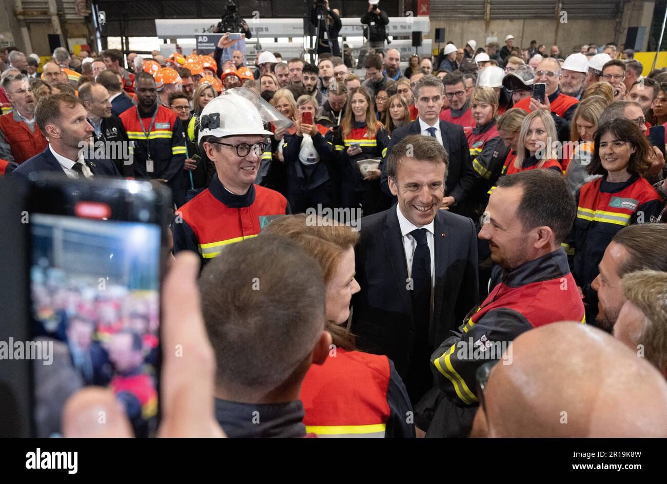Dunkirk, France. 12th May, 2023. French President Emmanuel Macron ...