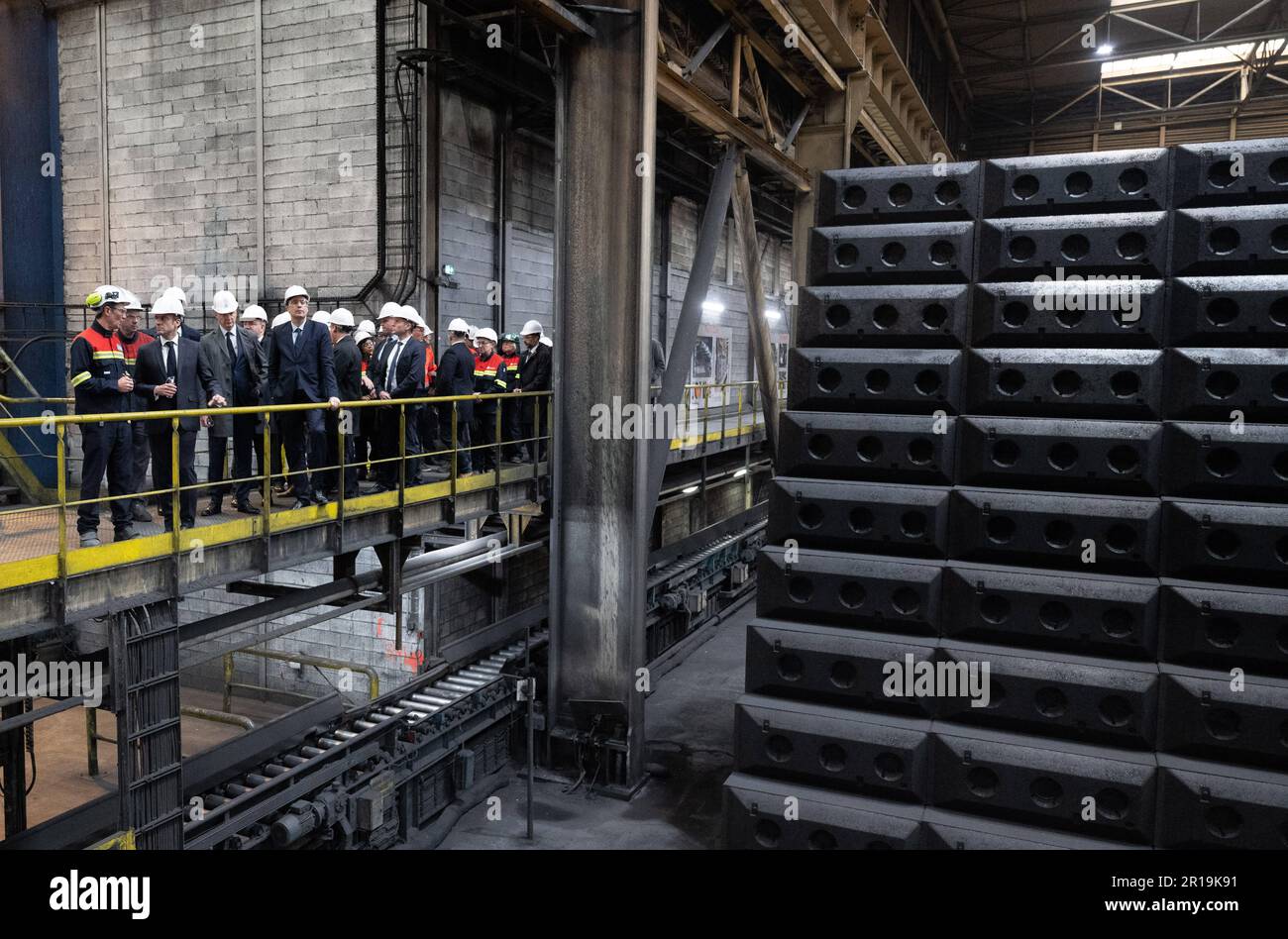 Dunkirk, France. 12th May, 2023. French President Emmanuel Macron ...
