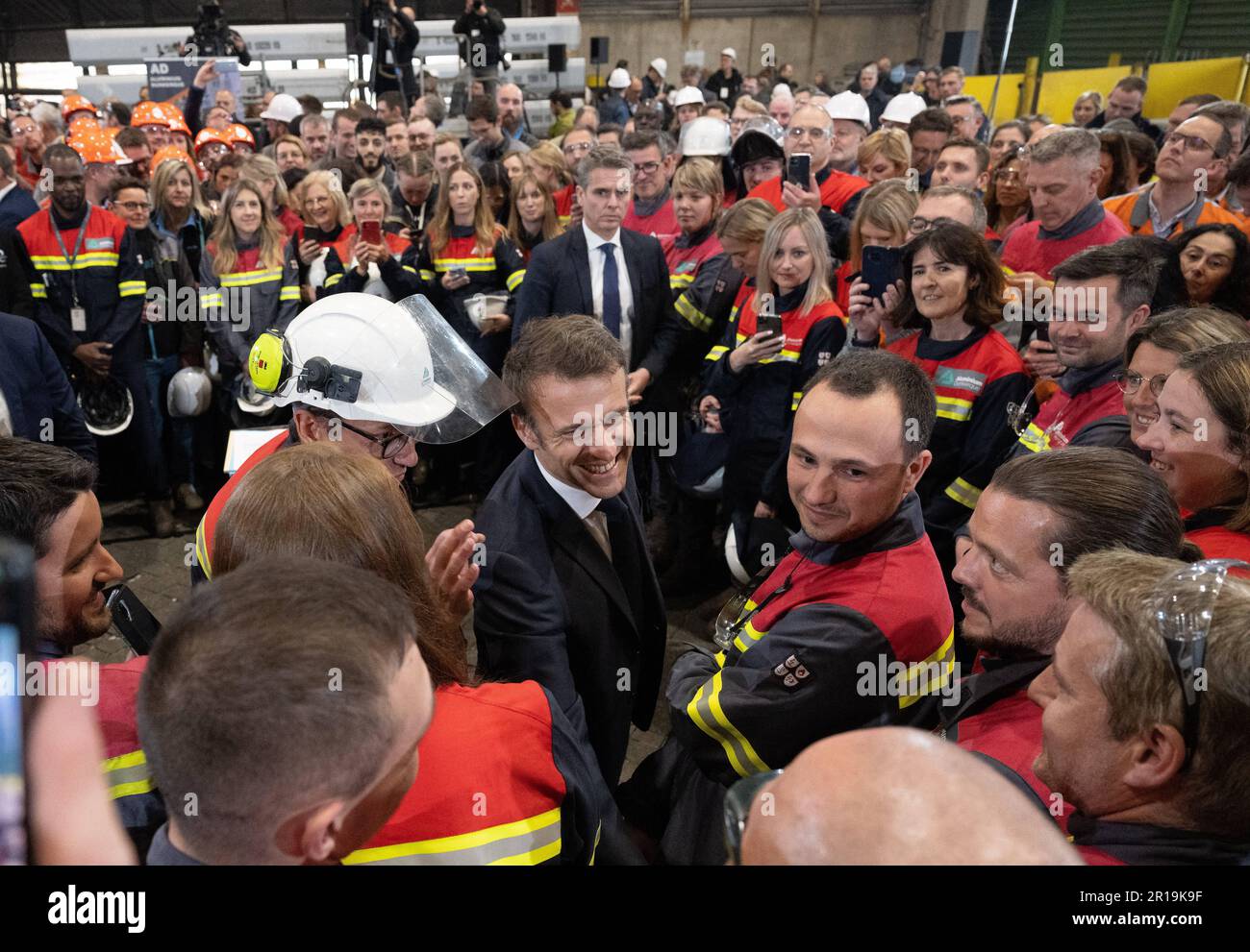 Dunkirk, France. 12th May, 2023. French President Emmanuel Macron ...