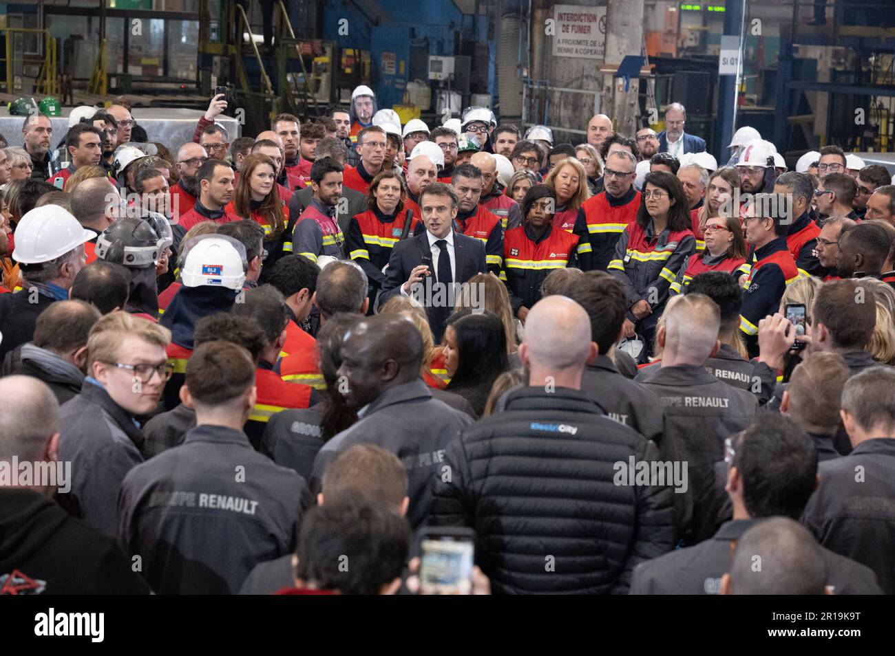 Dunkirk, France. 12th May, 2023. French President Emmanuel Macron meets ...