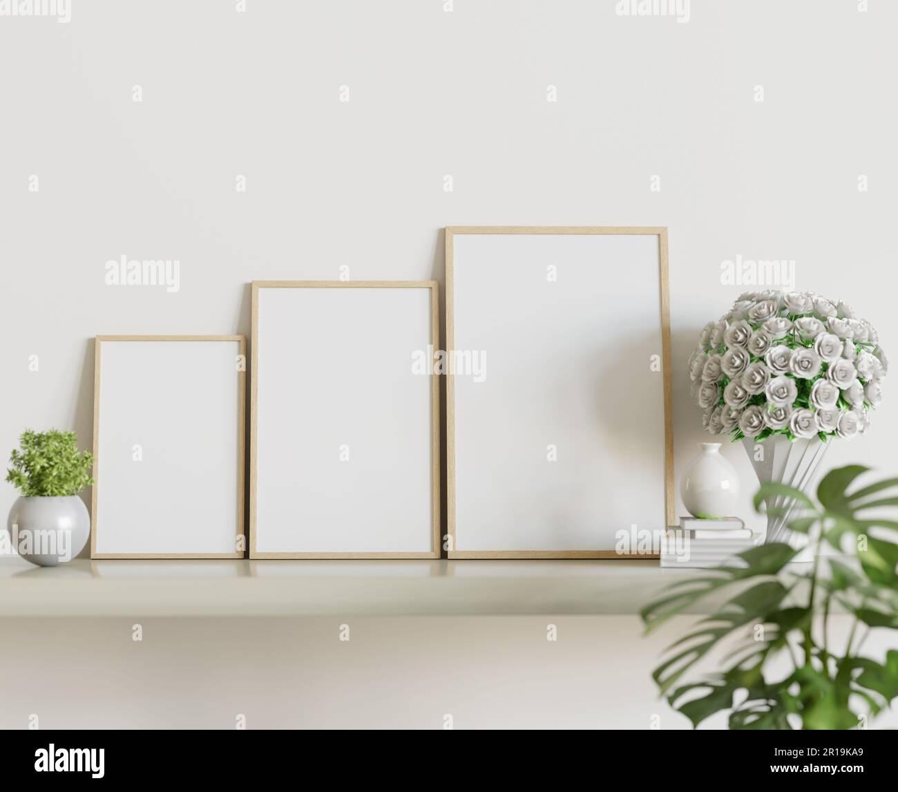 Realistic frame on living room Stock Photo - Alamy