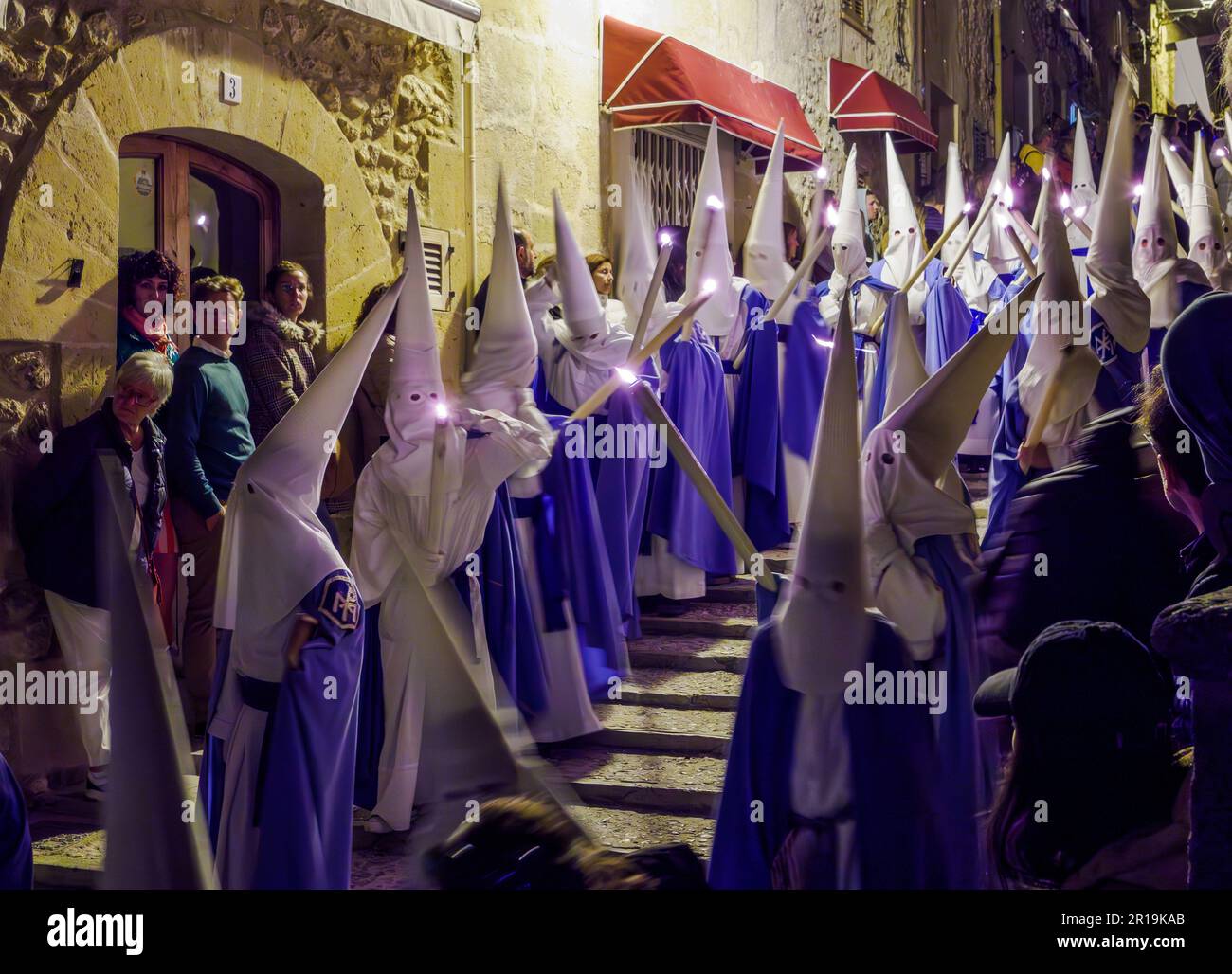 Easter procession the 'Escalinata' where hundreds of penitents precede ...