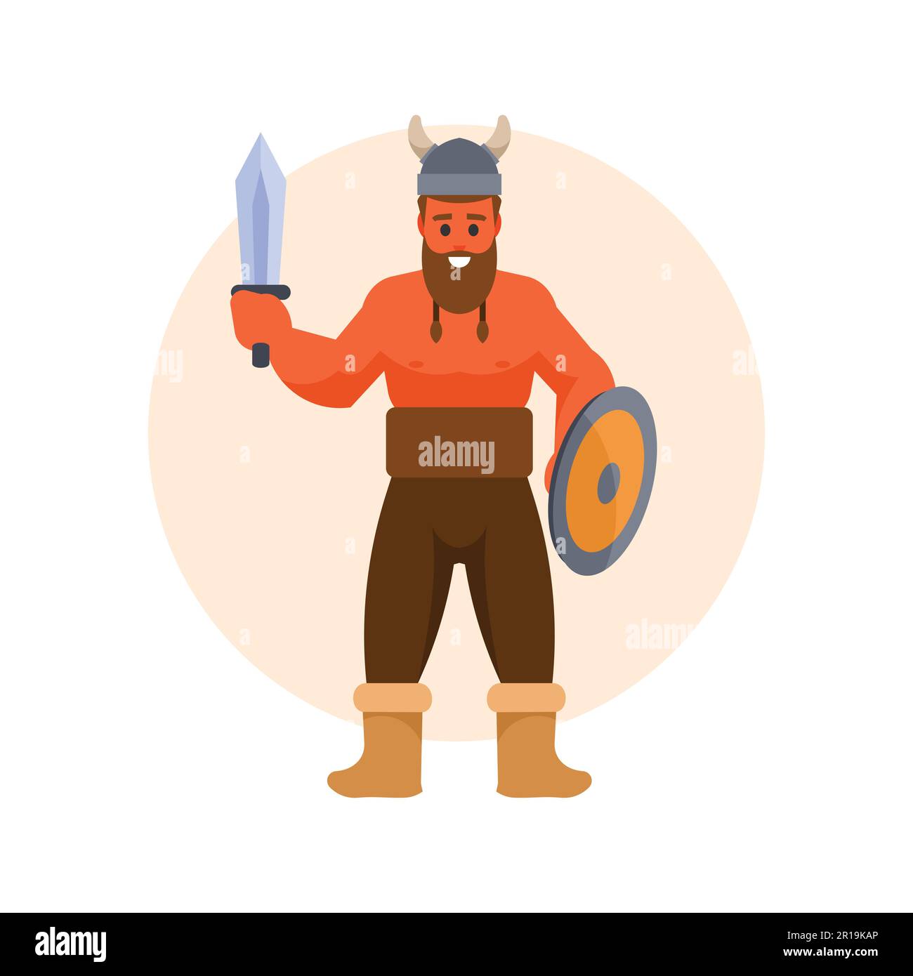 Viking warrior with shield and sword. Vector illustration in flat style Stock Vector Image & Art ...