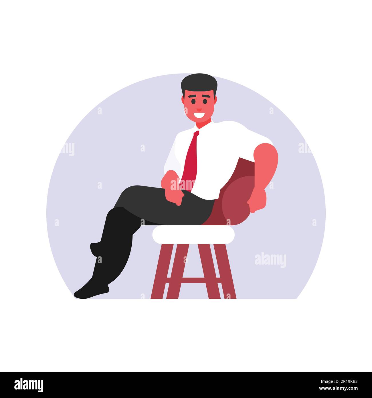 Businessman sitting on chair. Vector illustration in a flat style Stock Vector Image & Art - Alamy