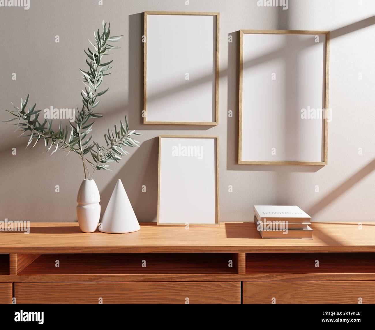 Realistic frame on living room Stock Photo - Alamy