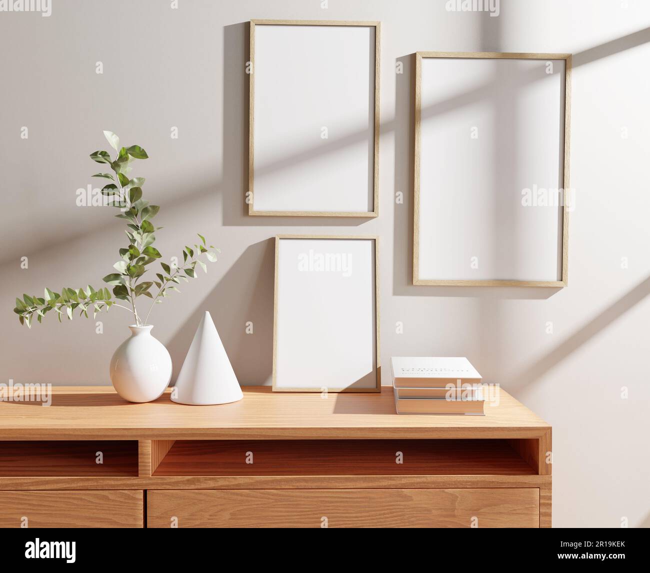 Realistic frame on living room Stock Photo - Alamy