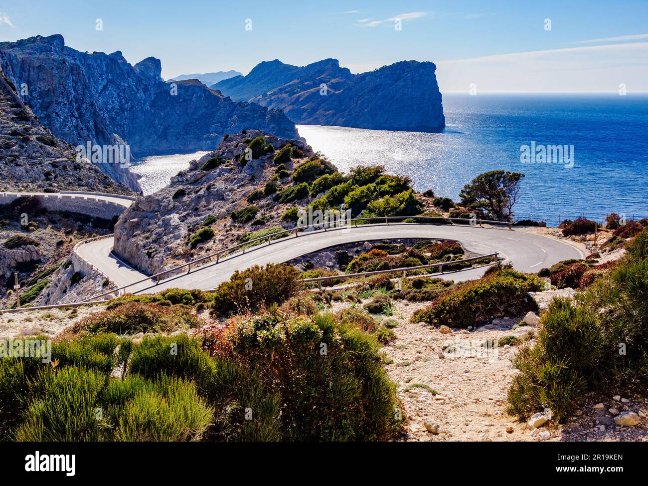 The dramatic coastline and coast road of the Formentor peninsula in the ...