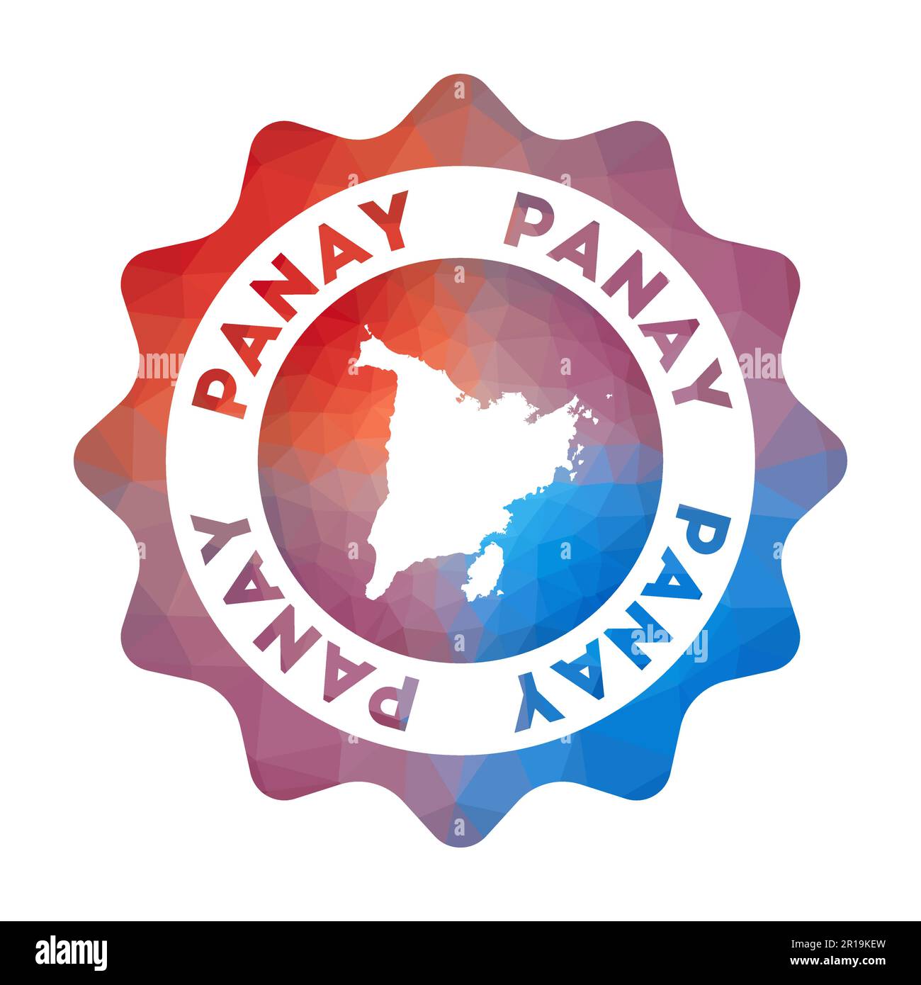 Panay low poly logo. Colorful gradient travel logo of the island in ...