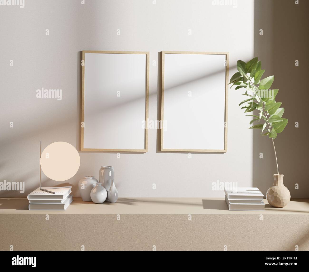 Realistic frame on living room Stock Photo - Alamy