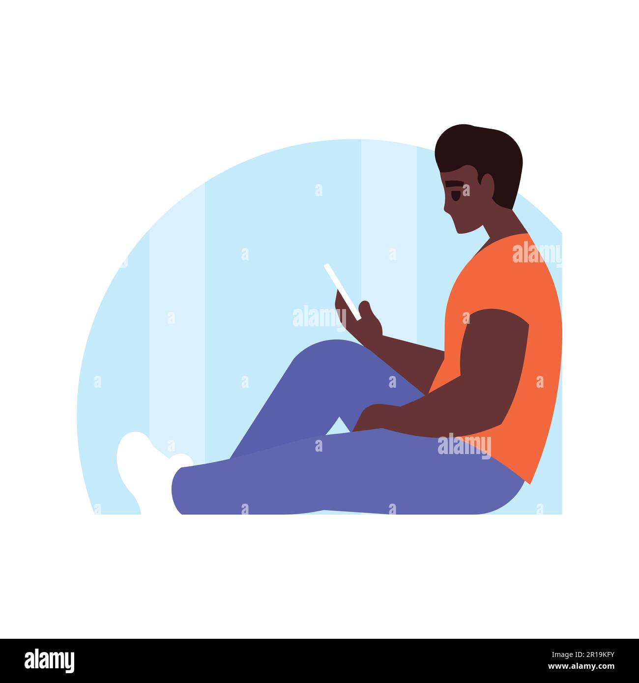 Man using tablet desk Stock Vector Images - Alamy