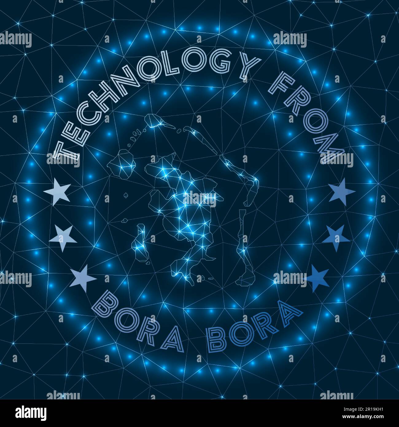 Technology From Bora Bora. Futuristic geometric badge. Technological ...