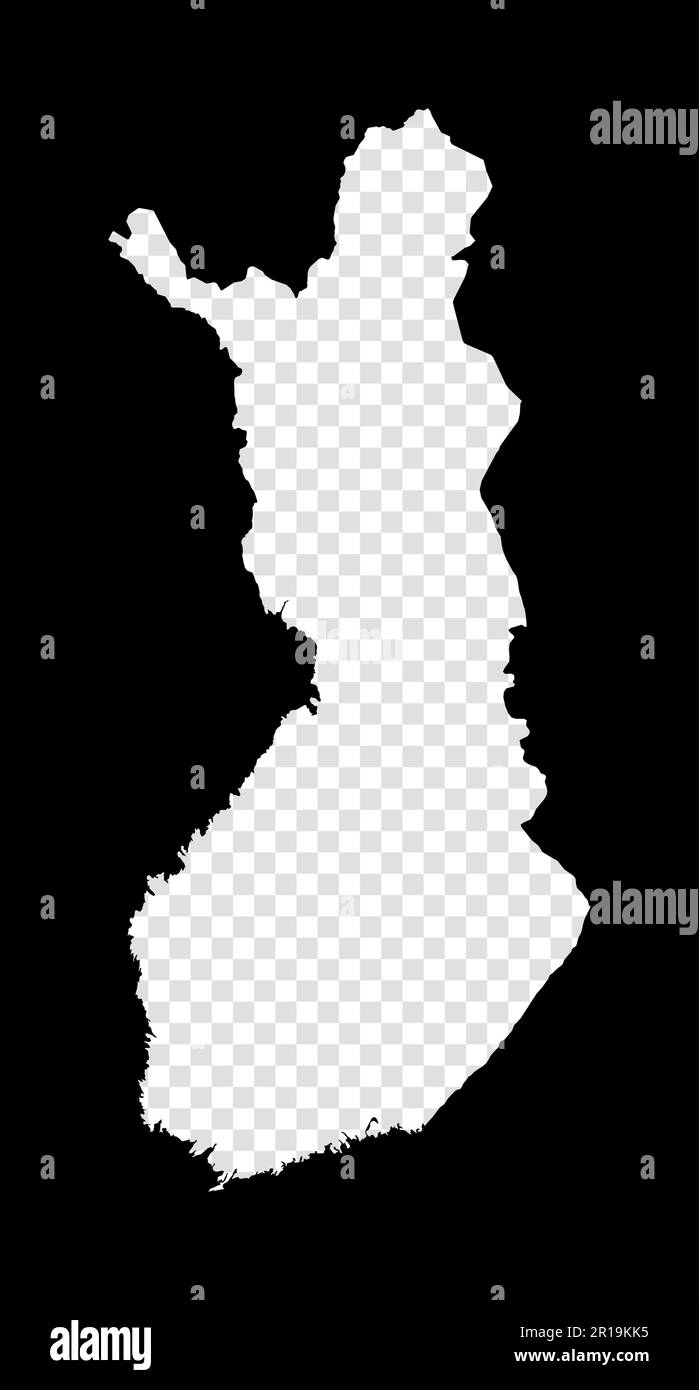 Stencil map of Finland. Simple and minimal transparent map of Finland ...
