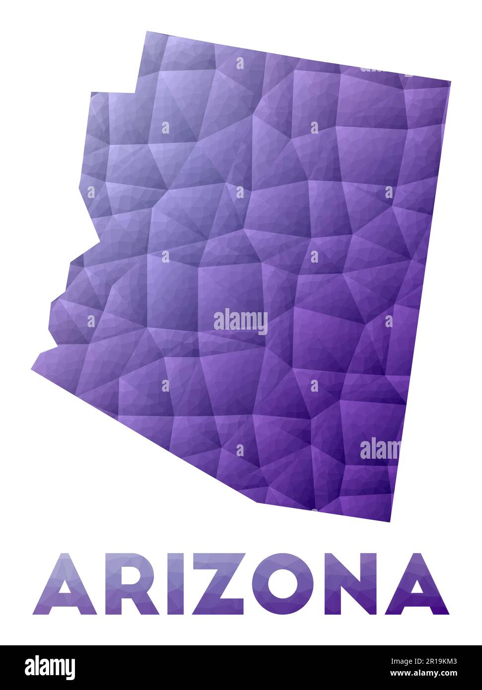 Map of Arizona. Low poly illustration of the US state. Purple geometric ...