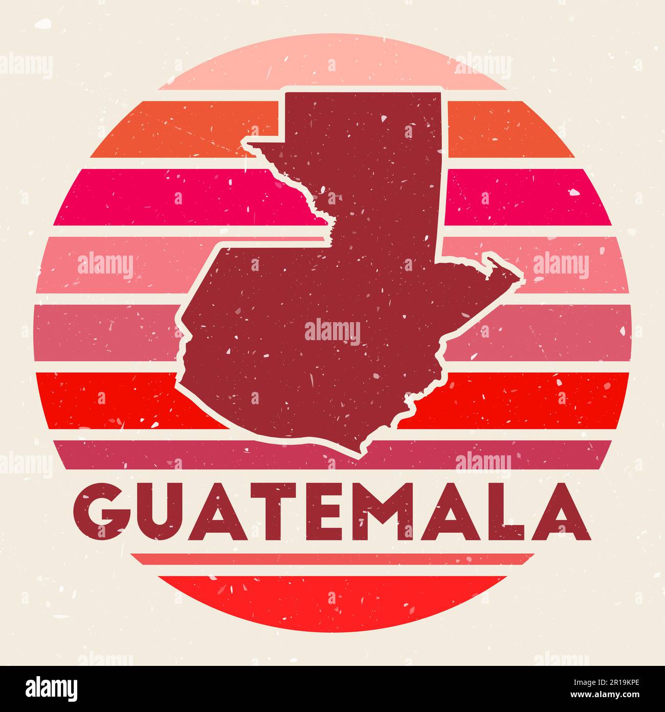 Guatemala logo. Sign with the map of the country and colored stripes ...