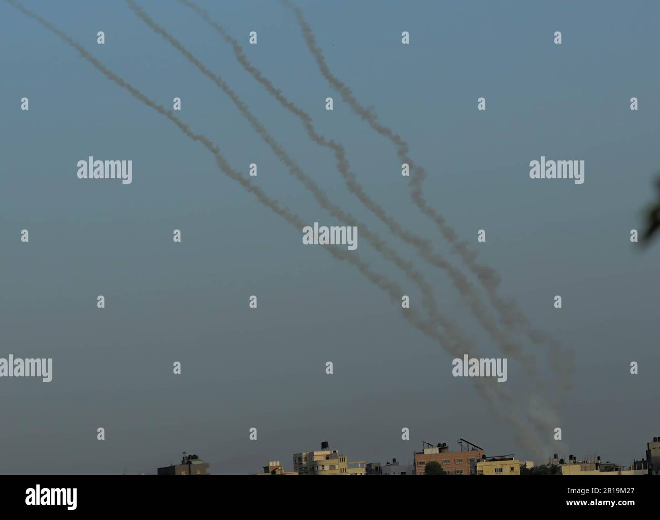 Gaza, Palestine. 11th May, 2023. Rockets are fired by fighters of the ...