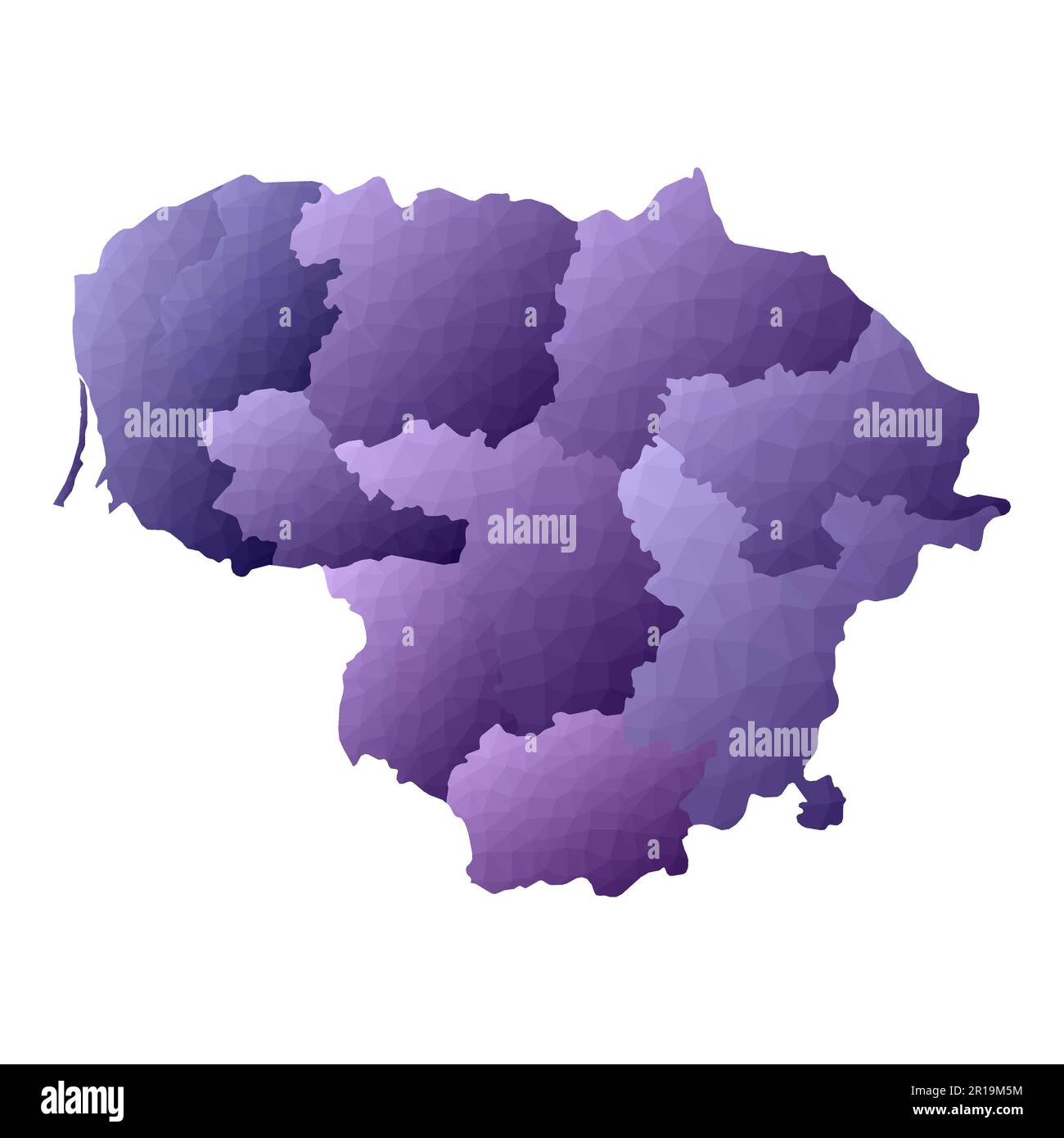 Lithuania map. Geometric style country outline. Worthy violet vector ...