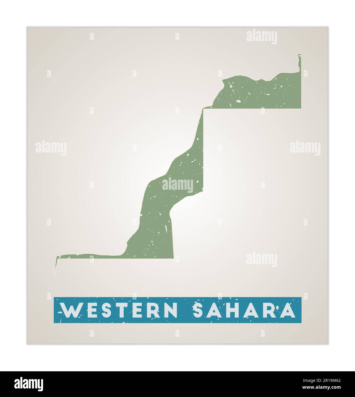 Western Sahara map. Country poster with regions. Old grunge texture ...