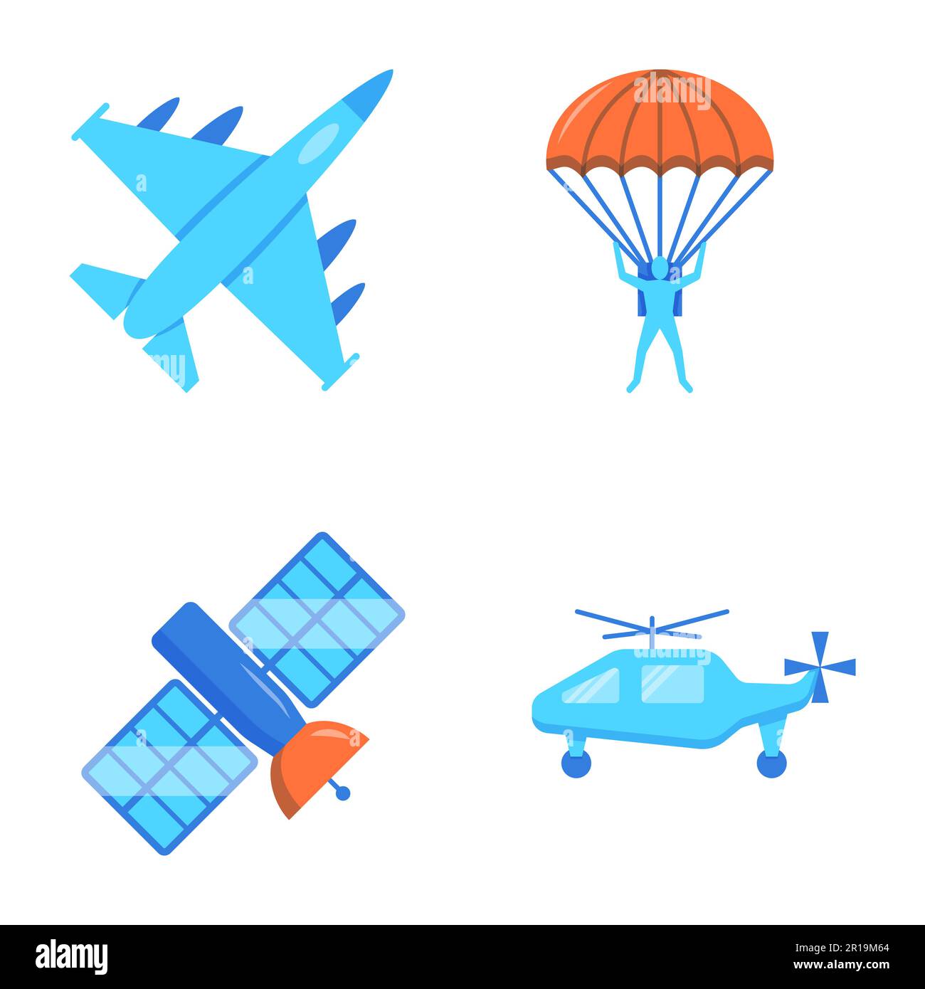 Military air force icon set in flat and line style. Aviation and ...