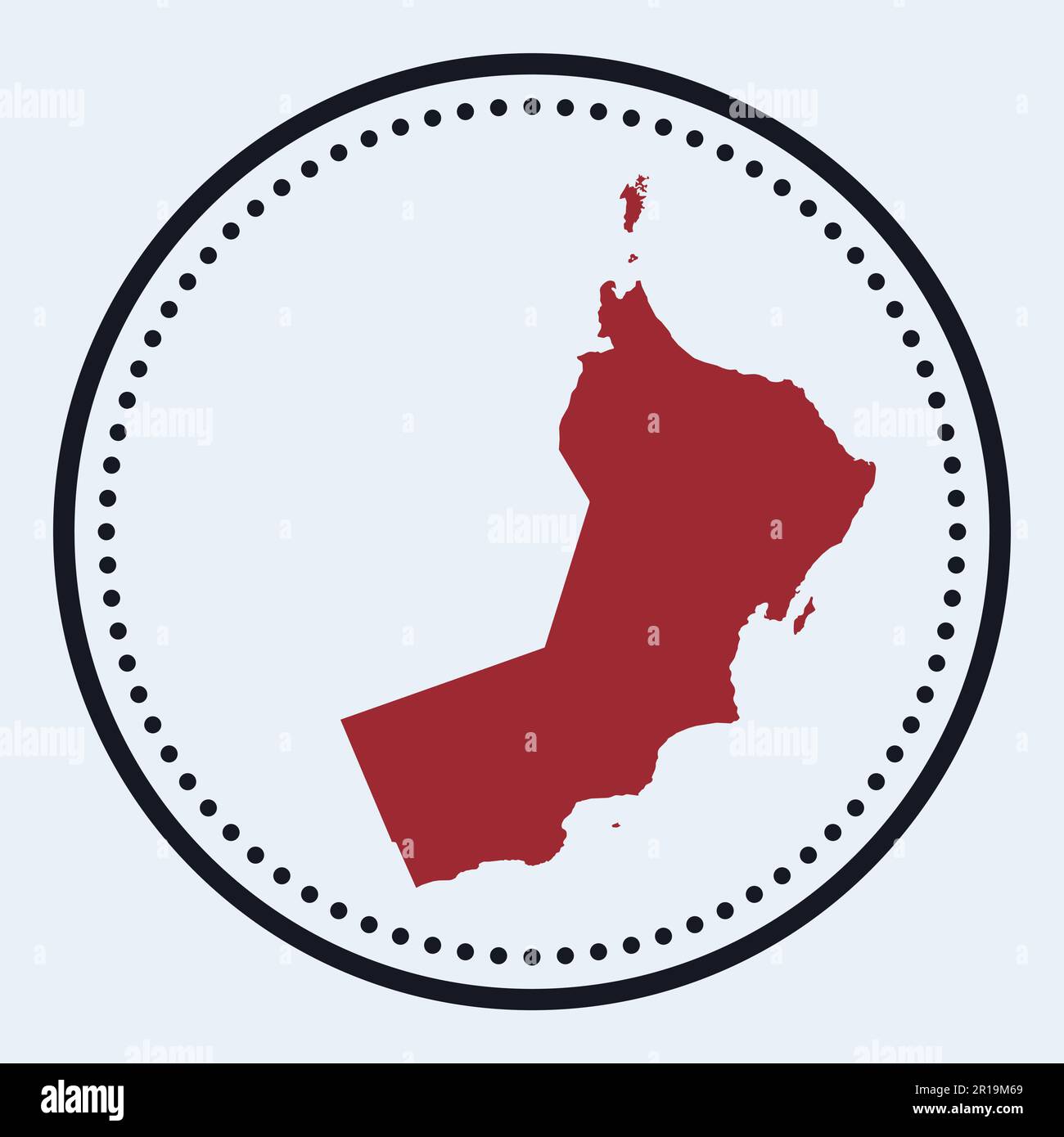 Oman round stamp. Round logo with country map and title. Stylish ...