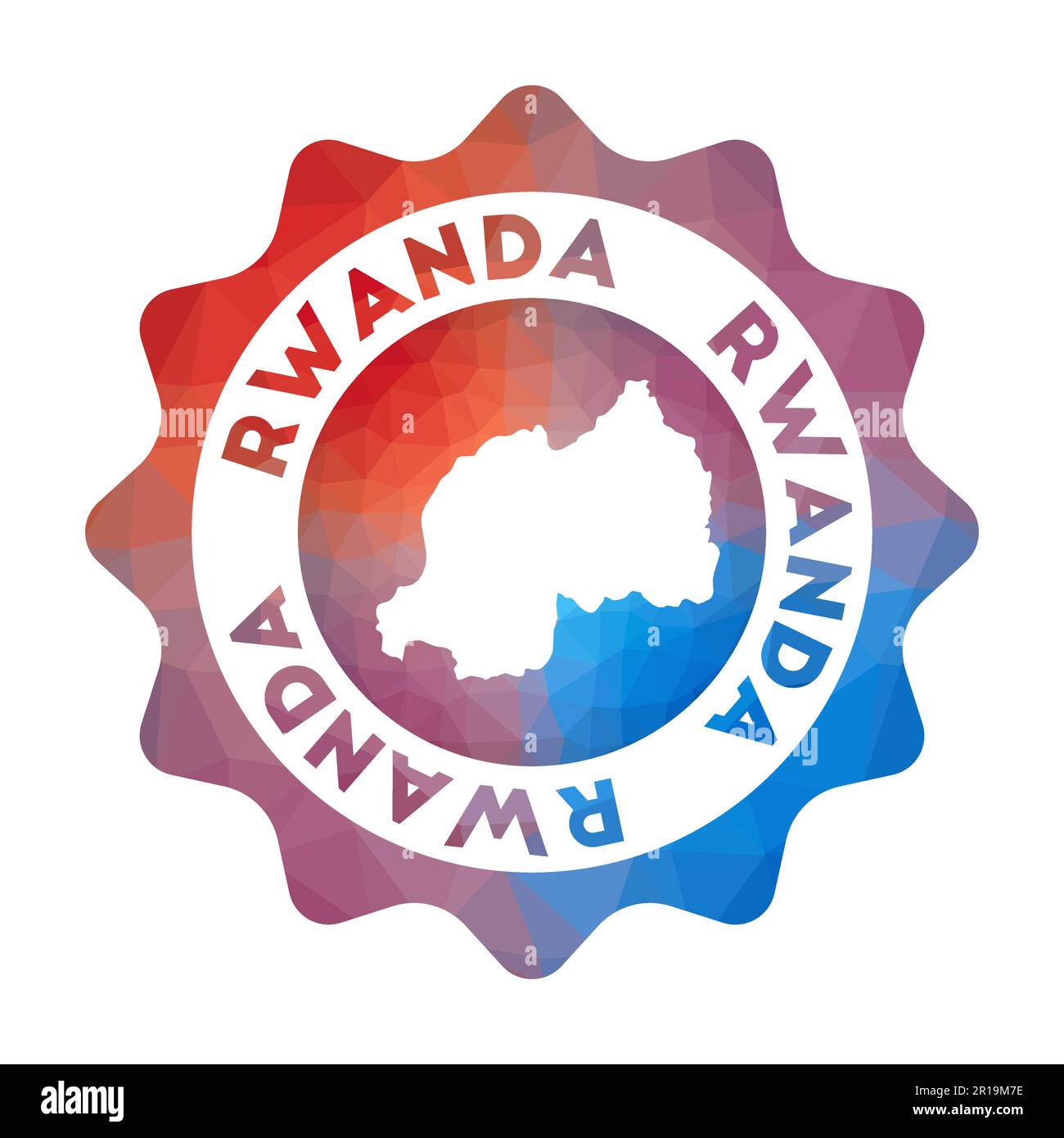Rwanda low poly logo. Colorful gradient travel logo of the country in ...