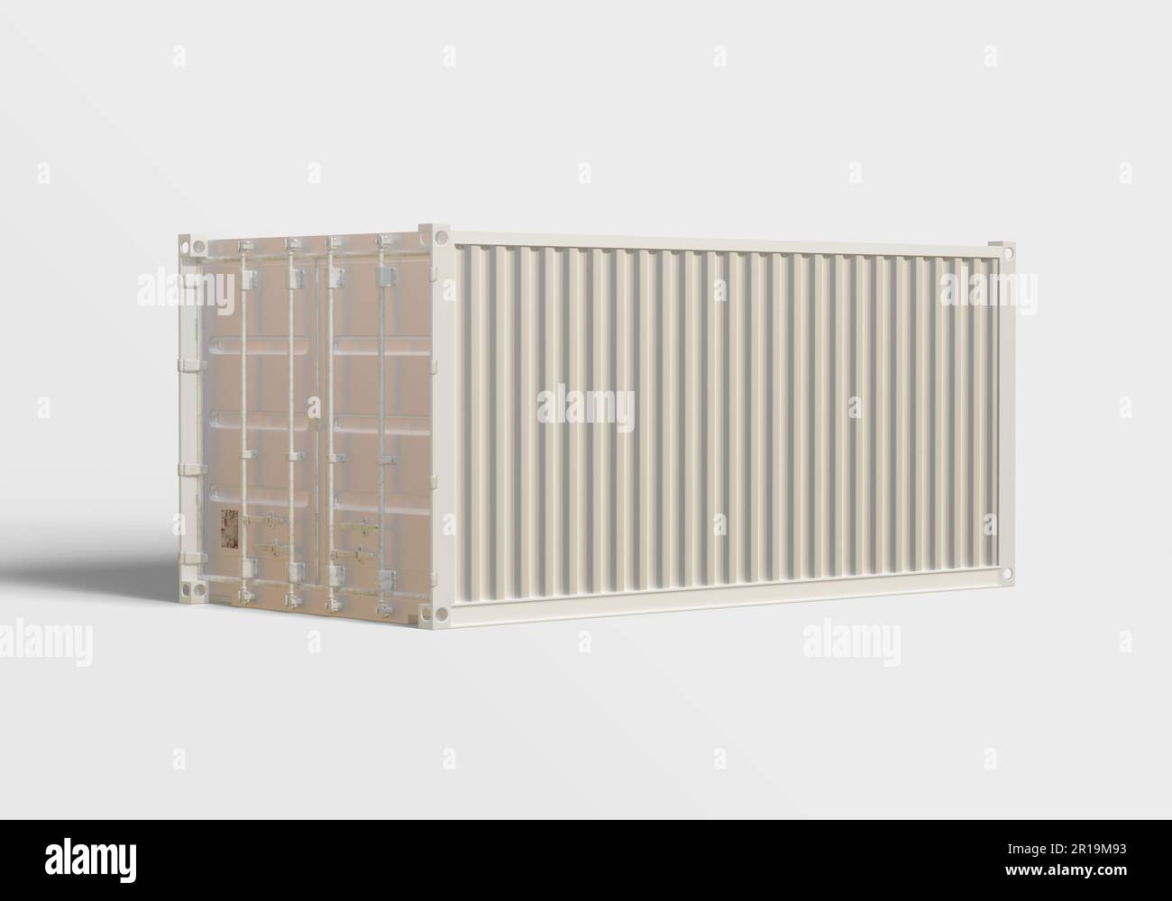 Shipping container white color Stock Photo - Alamy