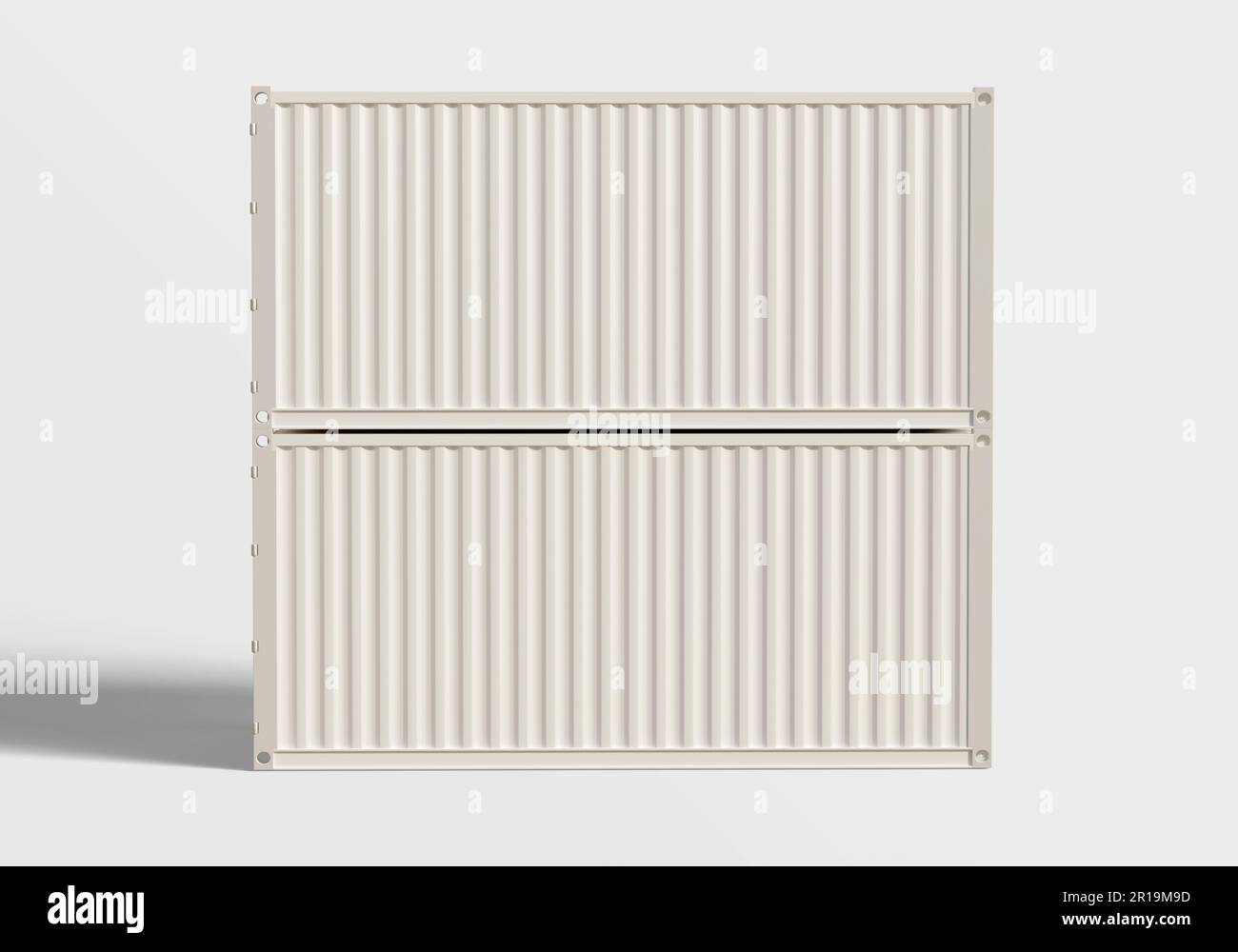 Shipping container white color Stock Photo - Alamy